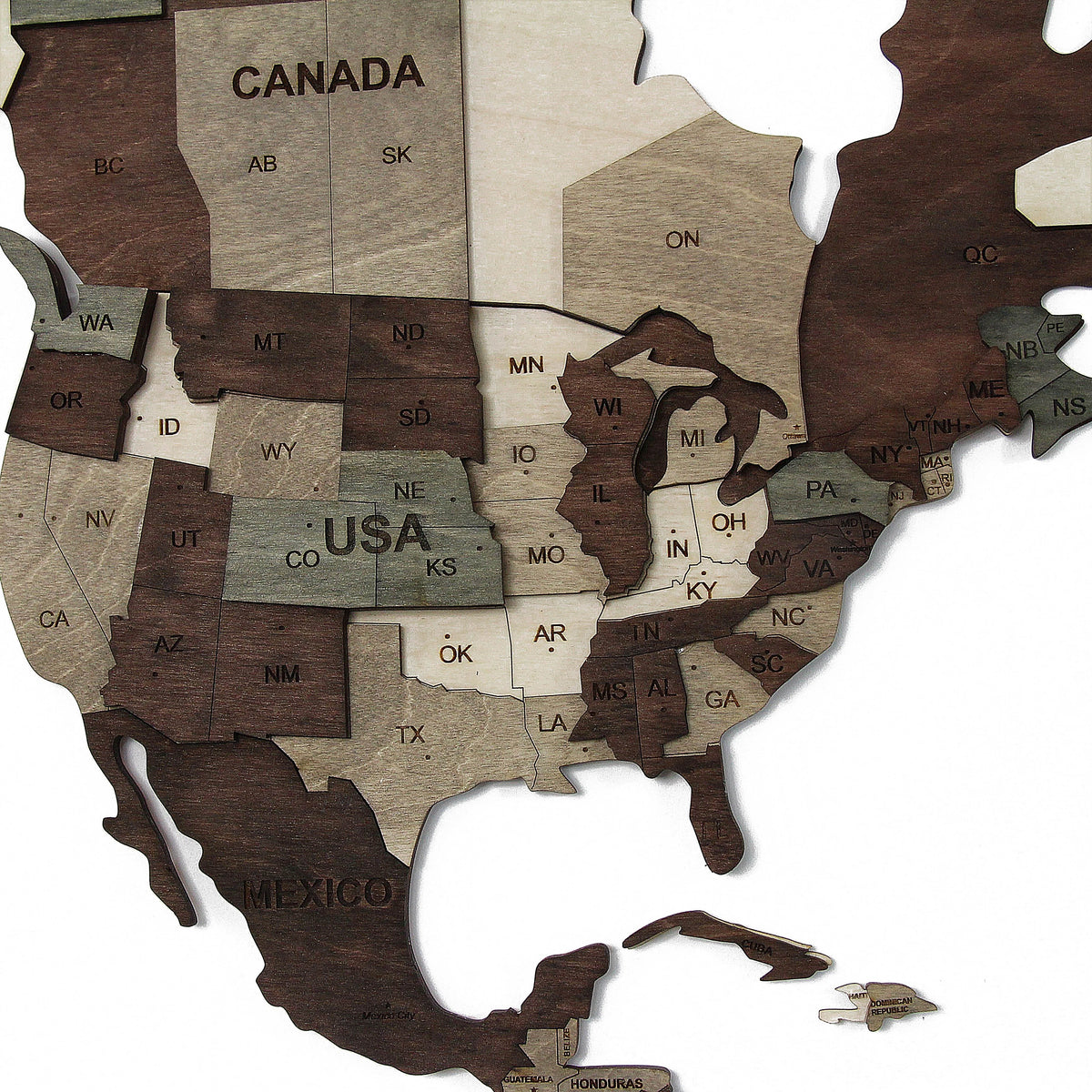 Wooden world map - Wood wall world map Multicolored – PromiDesign.co.uk